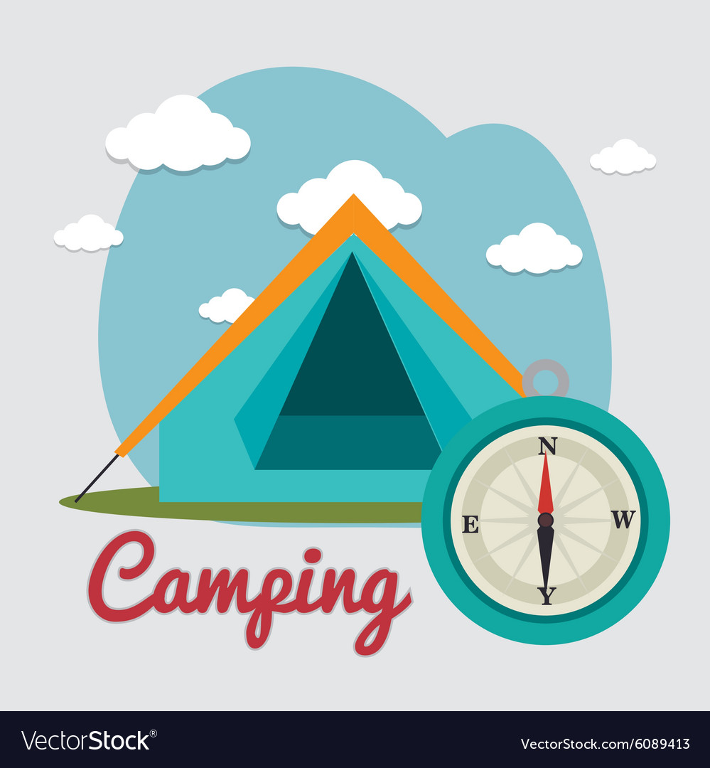 Camping travel and vacations Royalty Free Vector Image
