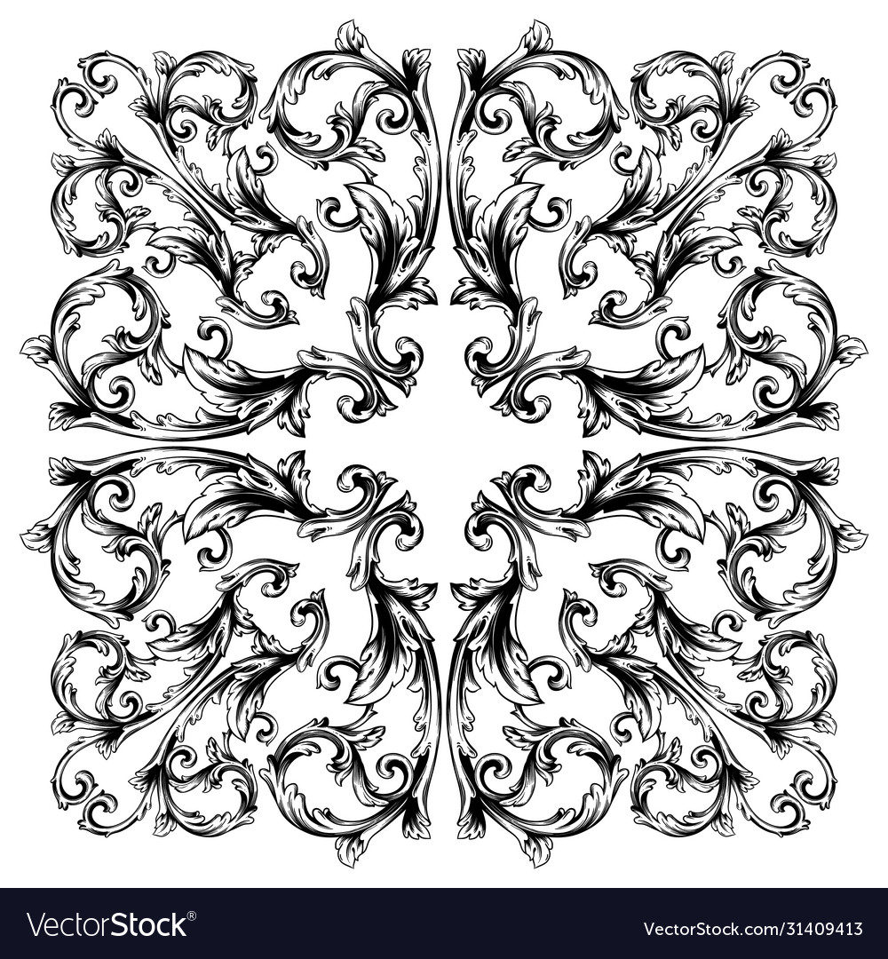 Classical baroque vintage element Royalty Free Vector Image