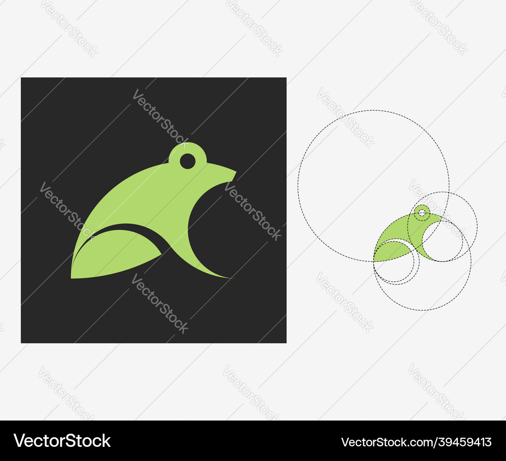 Frog in golden ratio style editable Royalty Free Vector