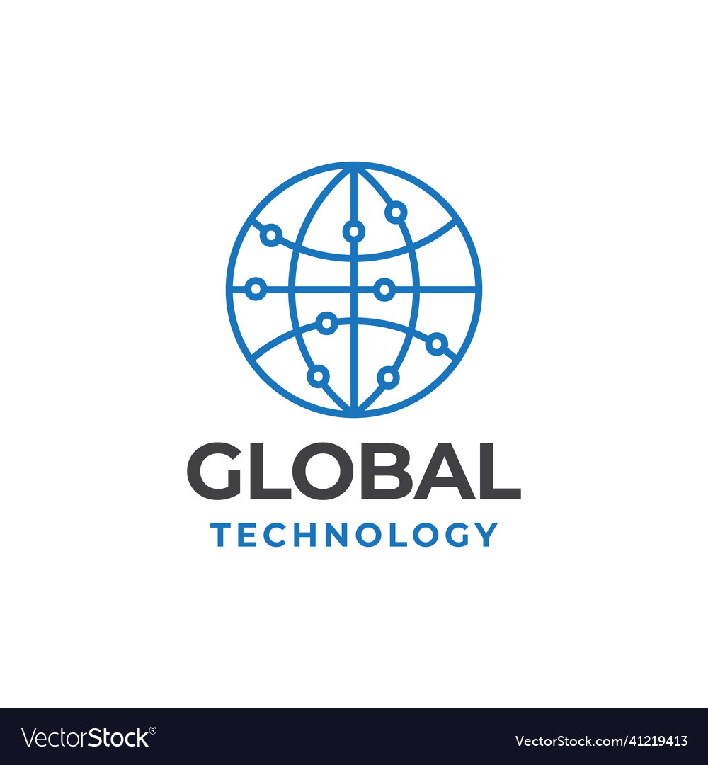 Global tech logo design Royalty Free Vector Image