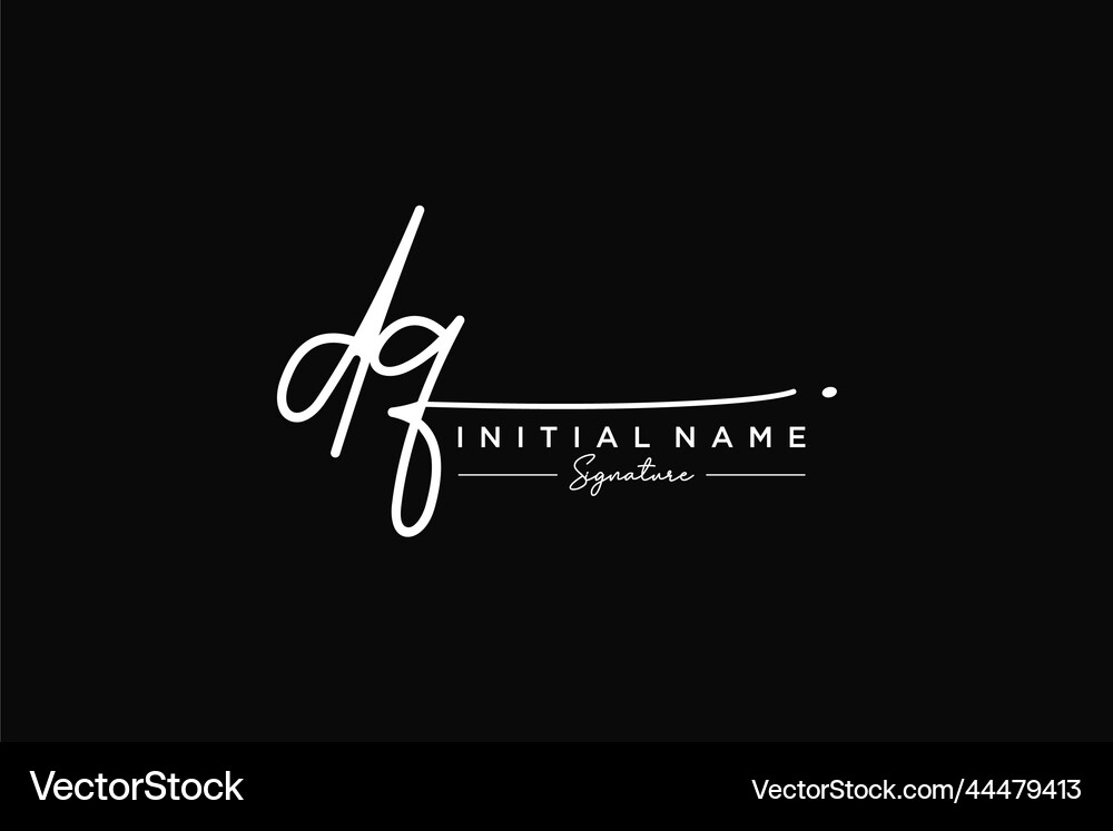 Initial dq signature logo template hand drawn Vector Image