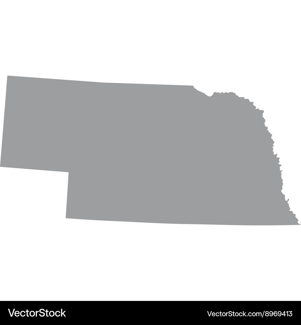 Map of the us state nebraska Royalty Free Vector Image