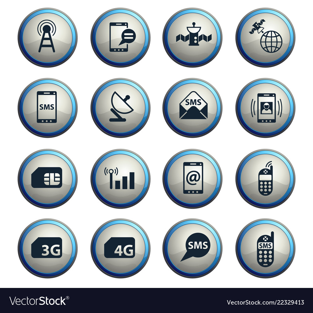 Mobile connection icon set Royalty Free Vector Image Mobile connection icon set Royalty Free Vector Image