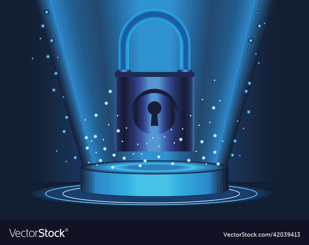 Padlock realistic tech Royalty Free Vector Image