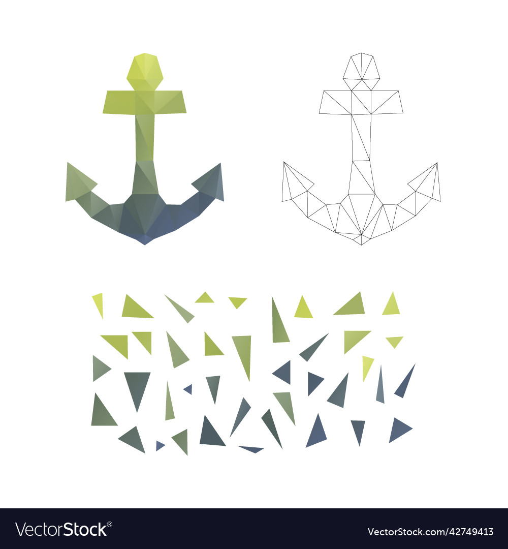 Polygonal puzzle game constructor from triangles Vector Image