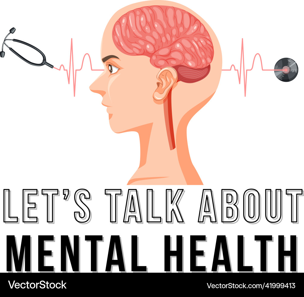 Poster design for talk mental health Royalty Free Vector
