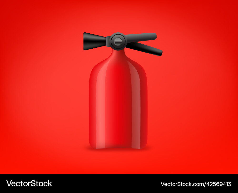 Red fire extinguisher icon on background 3d Vector Image