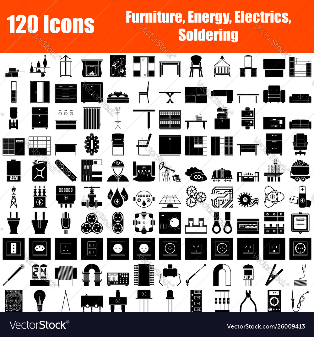 Set 120 icons Royalty Free Vector Image - VectorStock