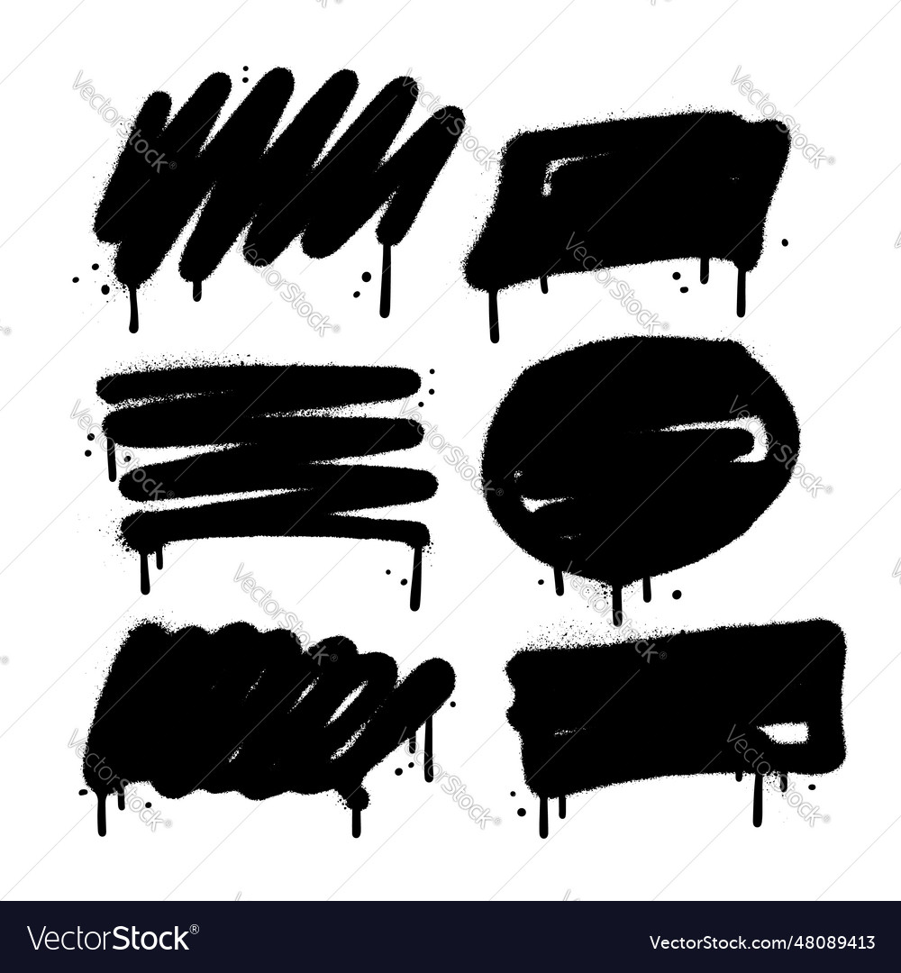 Spray paint abstract backdrop elements set Vector Image