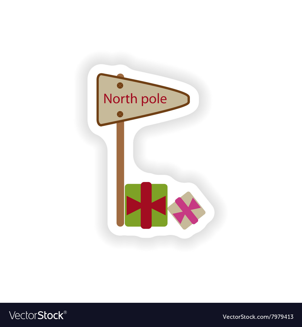 Stylish Paper Sticker On White Background Pointer Vector Image
