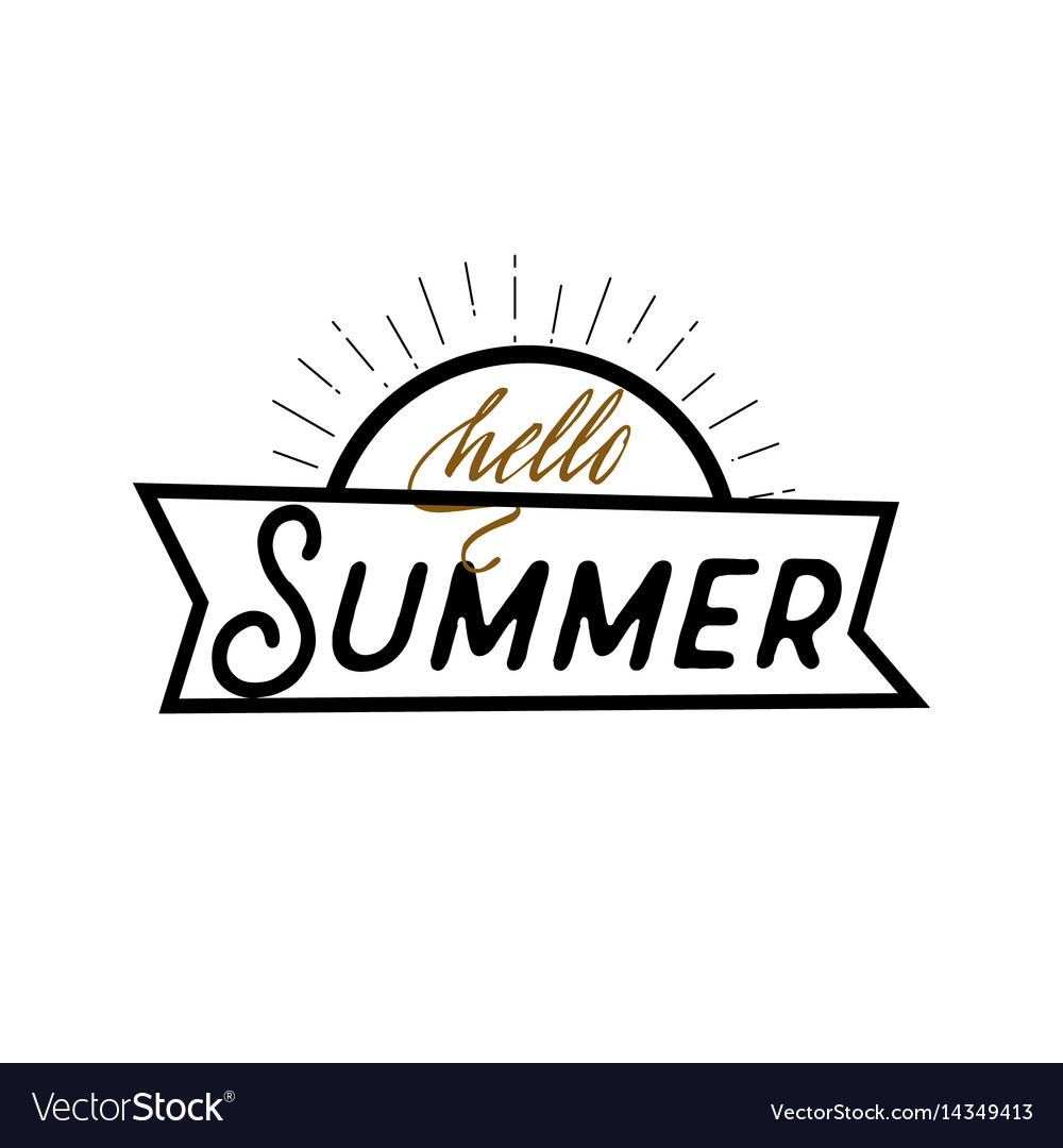 Summer - handmade template isolated object Vector Image