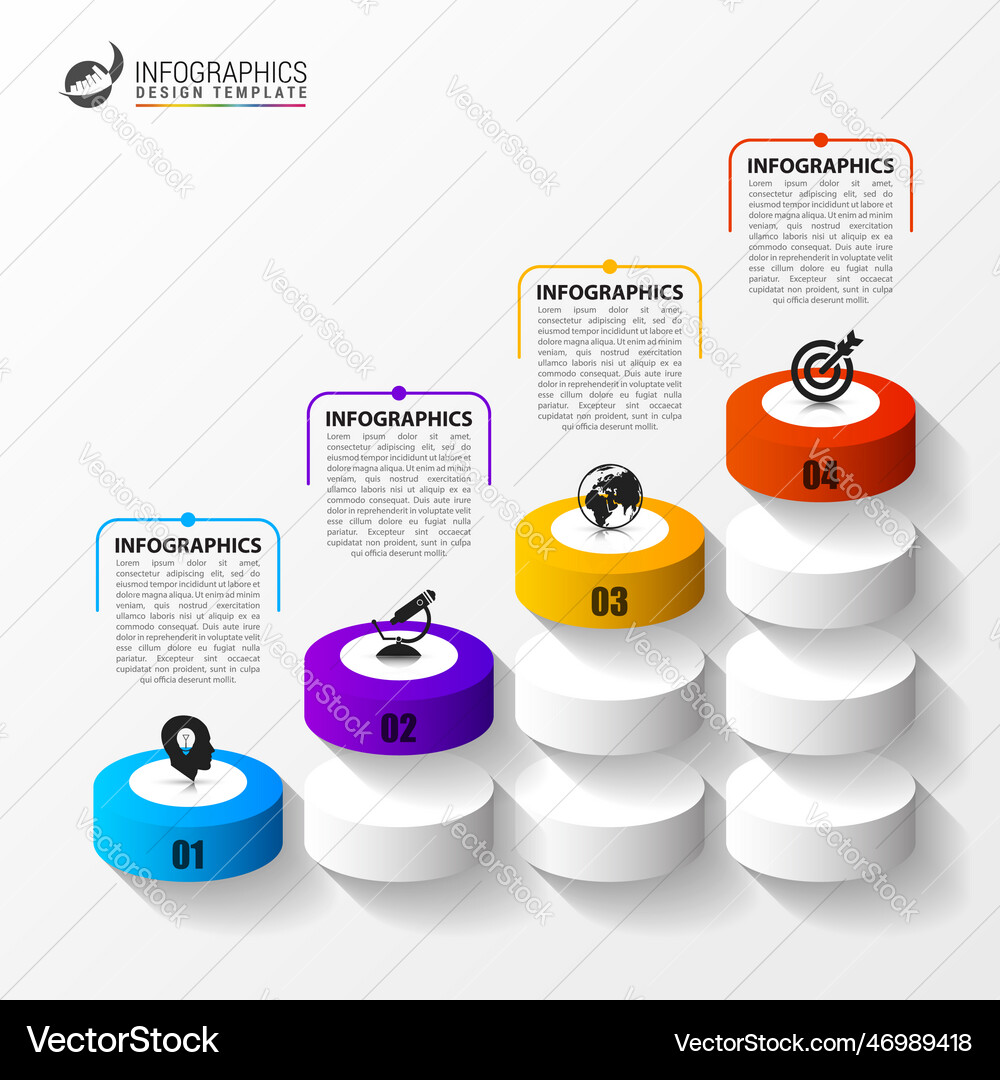 Abstract 3d stairs infographic or timeline Vector Image