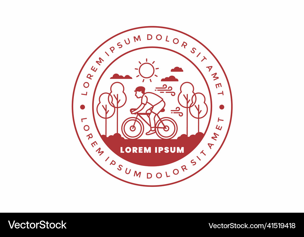 Badge of riding bicycle Royalty Free Vector Image