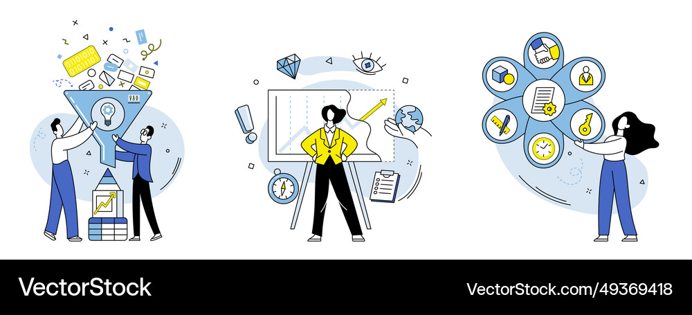 Business analytics accurate and timely Royalty Free Vector