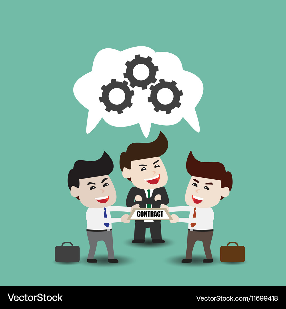 Businessman joint reviews Royalty Free Vector Image