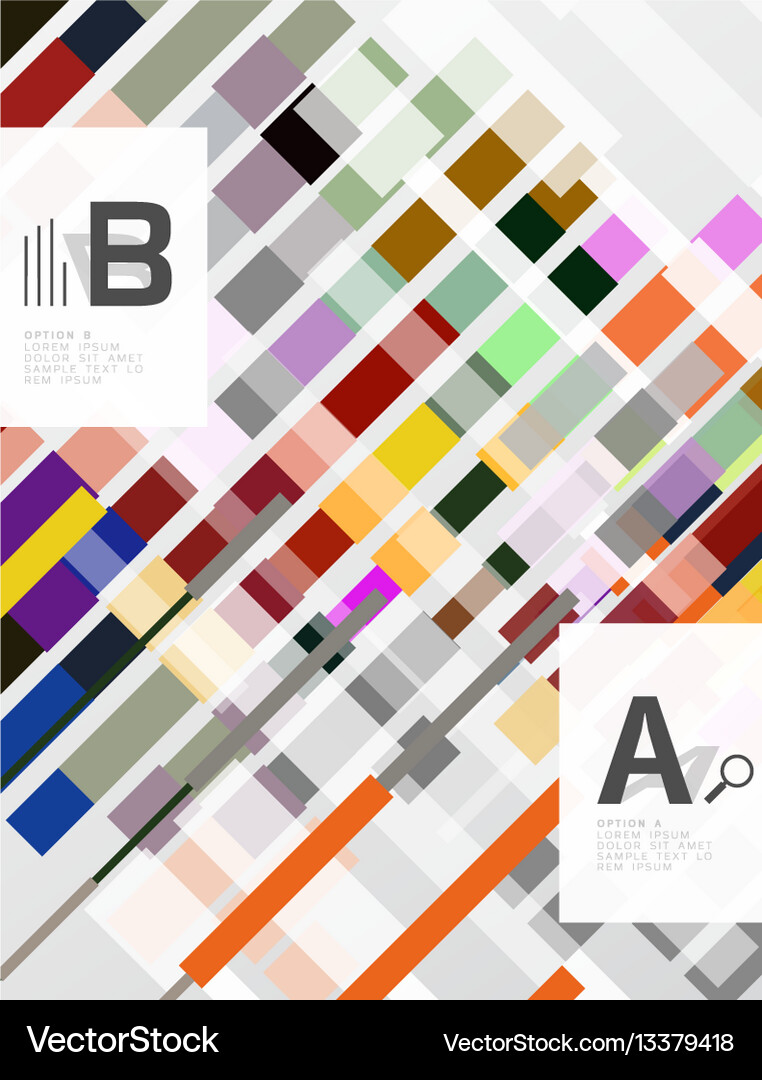 Colorful lines rectangles and stripes with option Vector Image