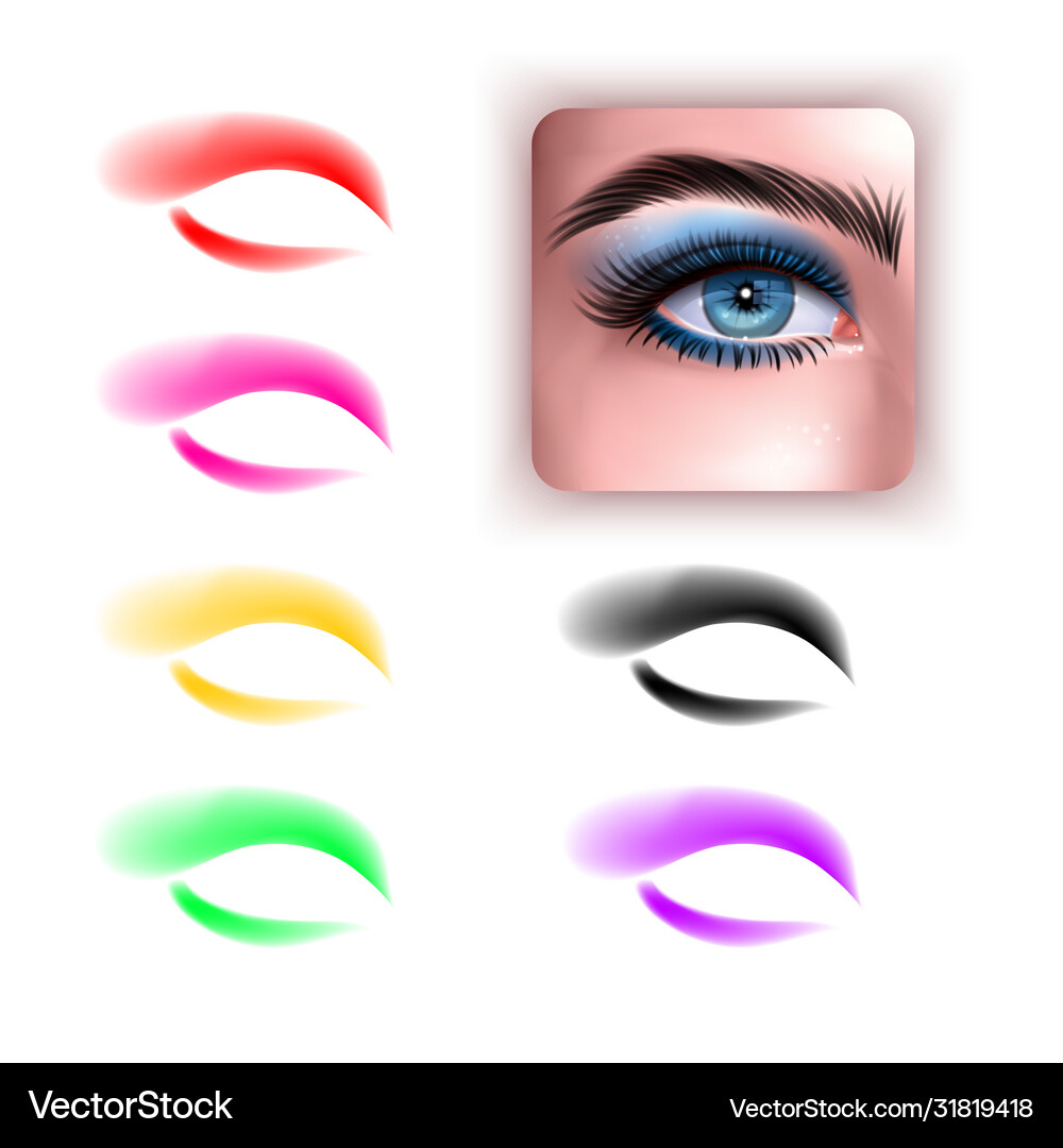 Females eyes with different makeup eyeshadow Vector Image