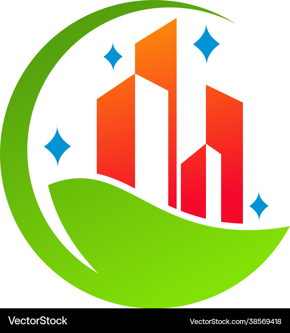 Nature city clean logo template creative Vector Image