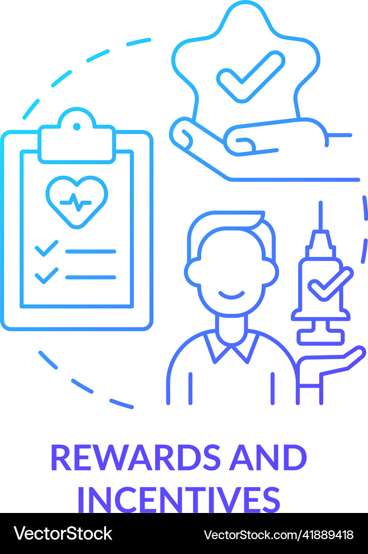 Rewards and incentives blue gradient concept icon Vector Image