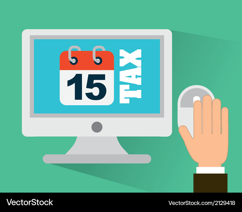 Tax icon over green background Royalty Free Vector Image