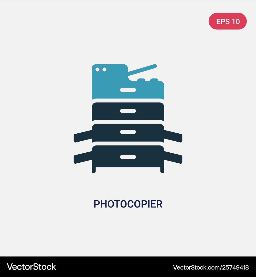 Two color photocopier icon from technology Vector Image