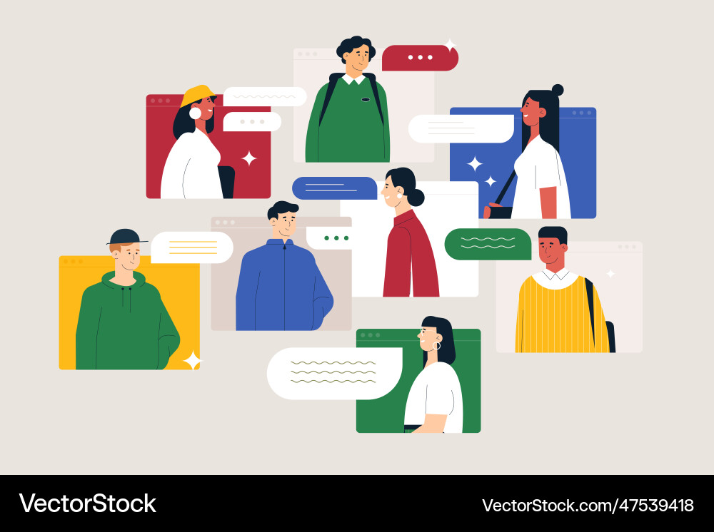 Video meeting concept cartoon remote Royalty Free Vector