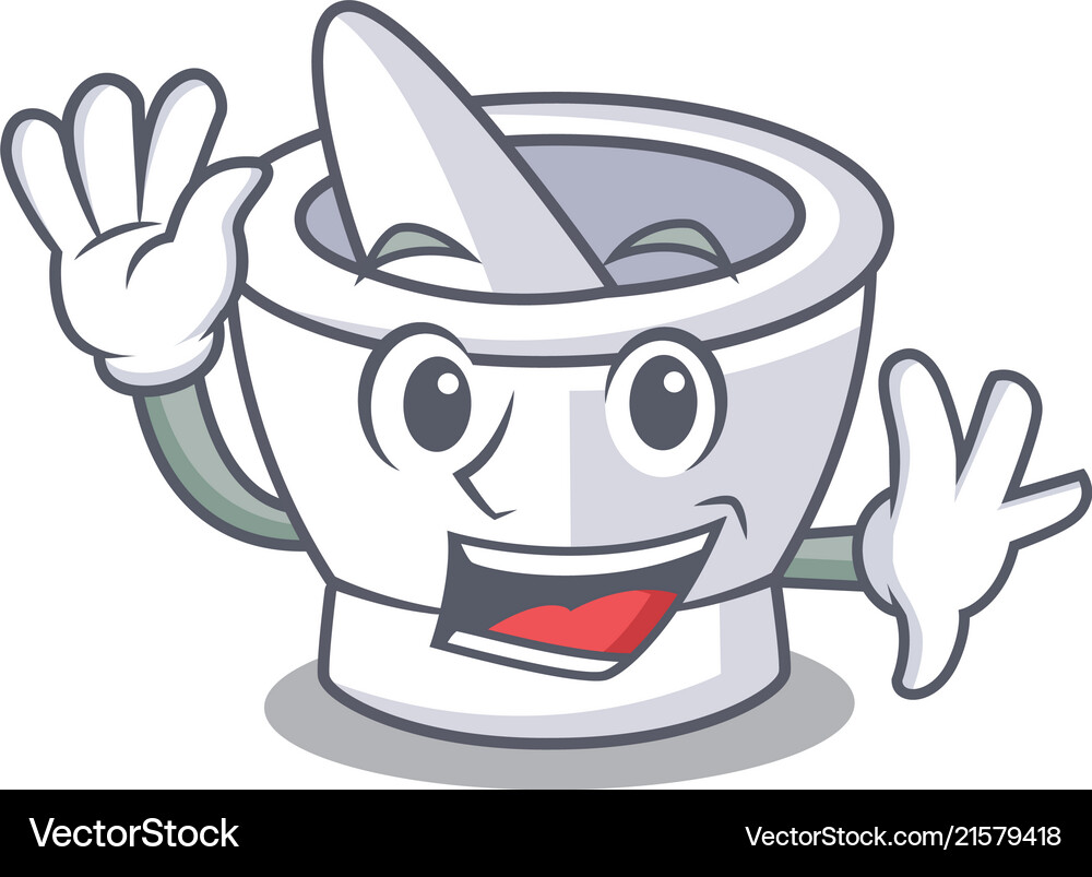 Waving mortar character cartoon style Royalty Free Vector