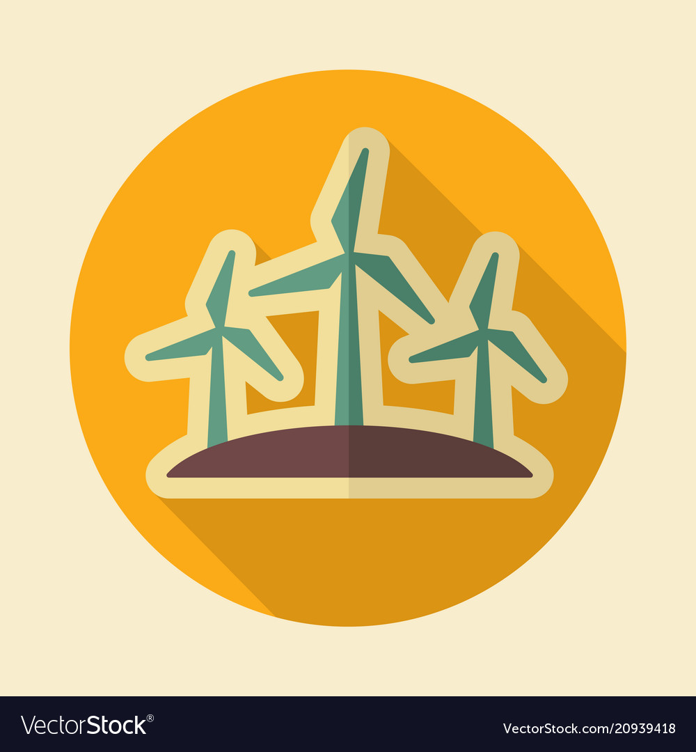 Windmill flat icon Royalty Free Vector Image - VectorStock