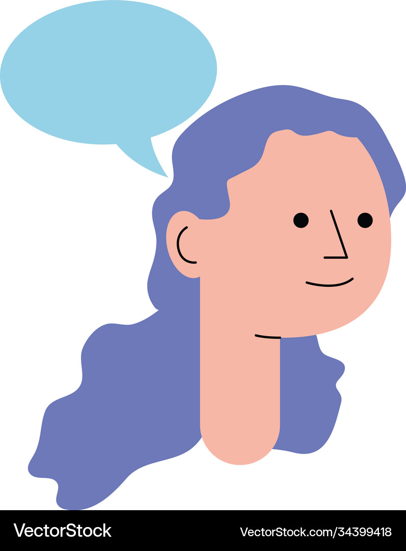 Woman sick head avatar with speech bubble Vector Image