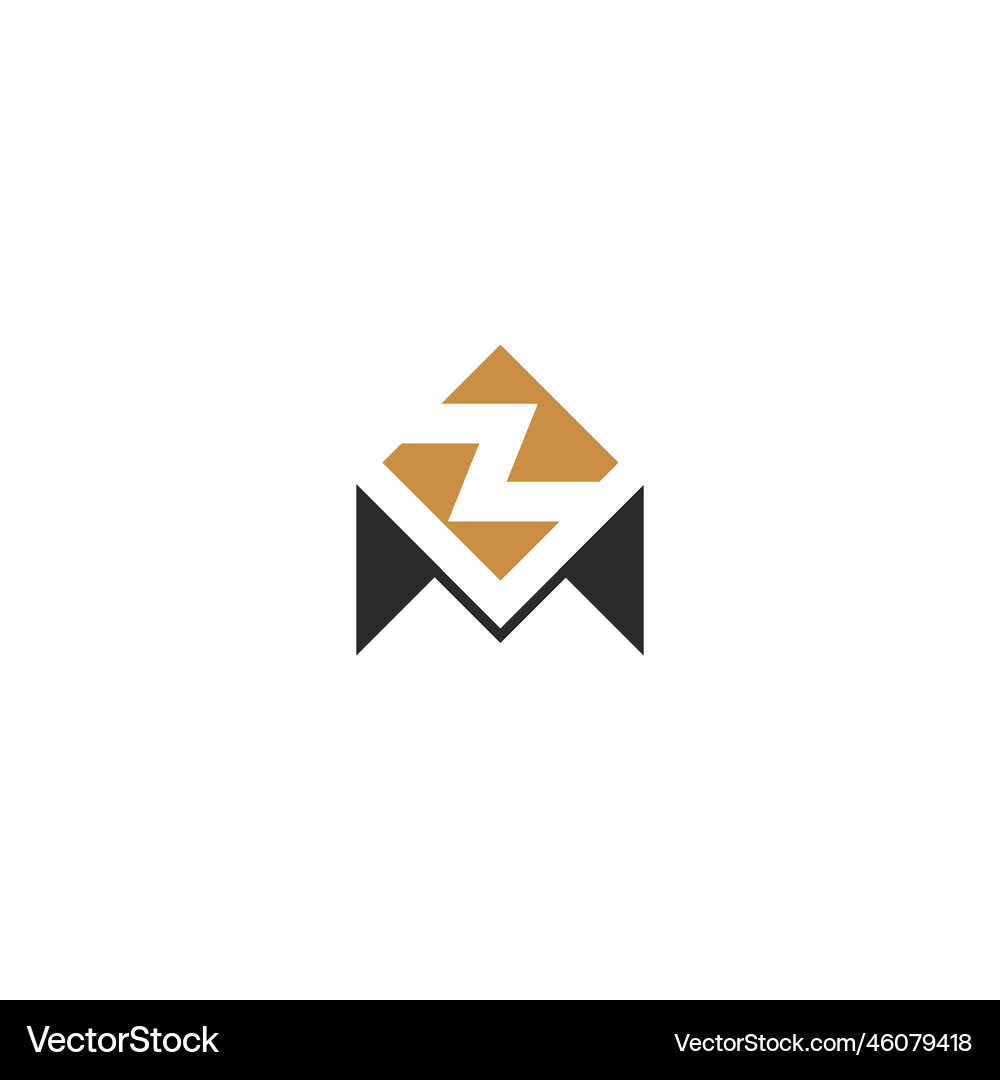 Zm or mz logo and icon design Royalty Free Vector Image
