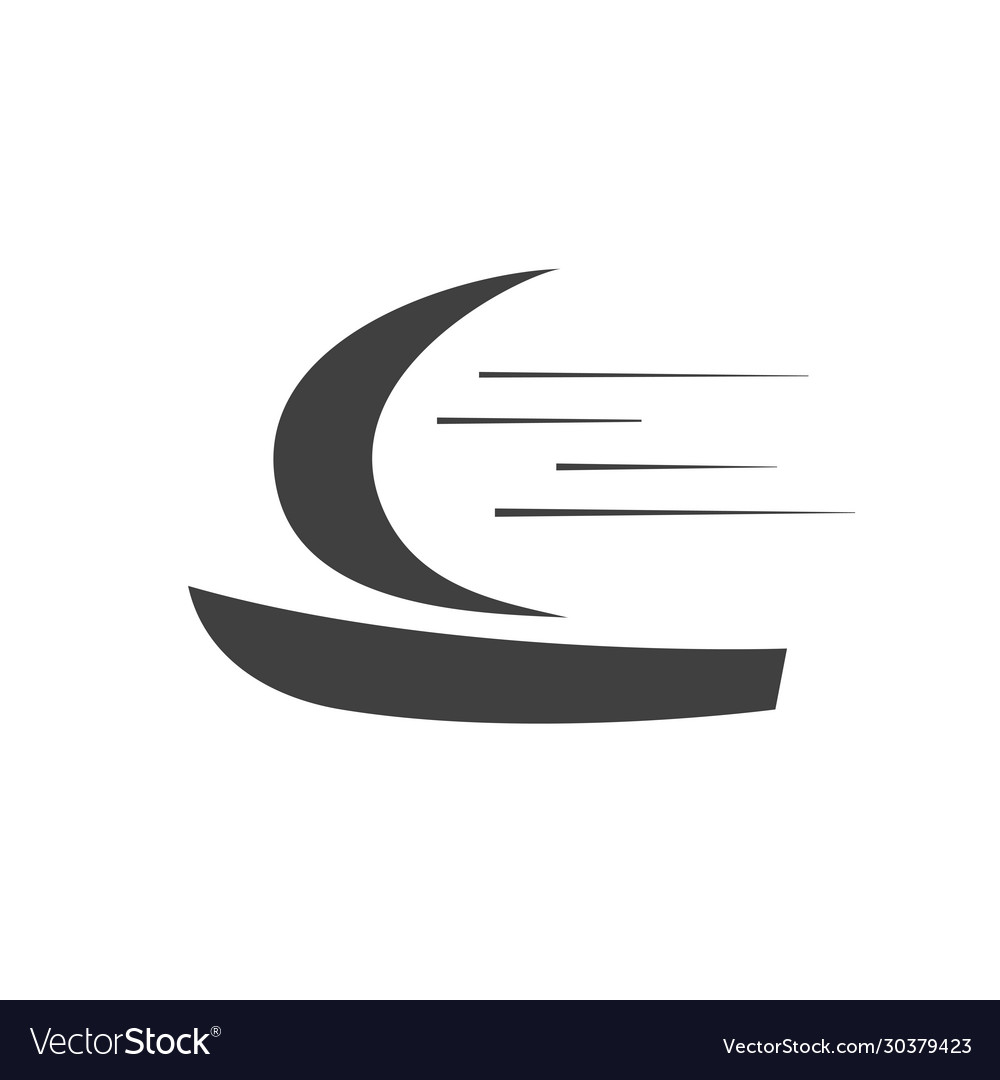 Boat With A Sail Stretched Under A Strong Wind Vector Image boat-with-a-sail-stretched-under-a-strong-wind-vector-image