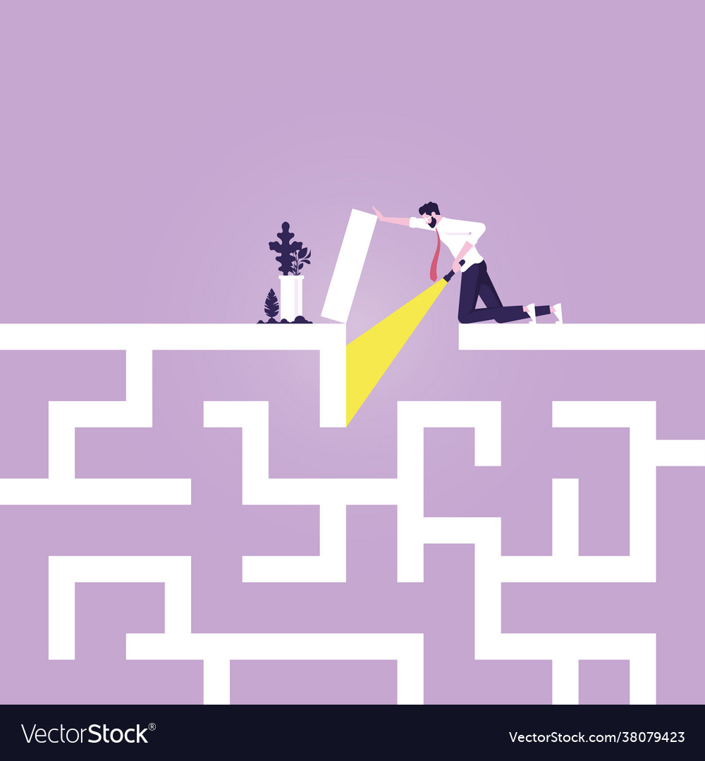 Business solution searching and solve problems Vector Image