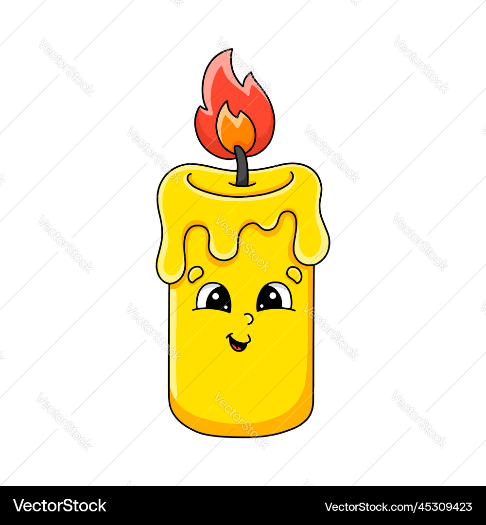 Cartoon character candle isolated on white Vector Image