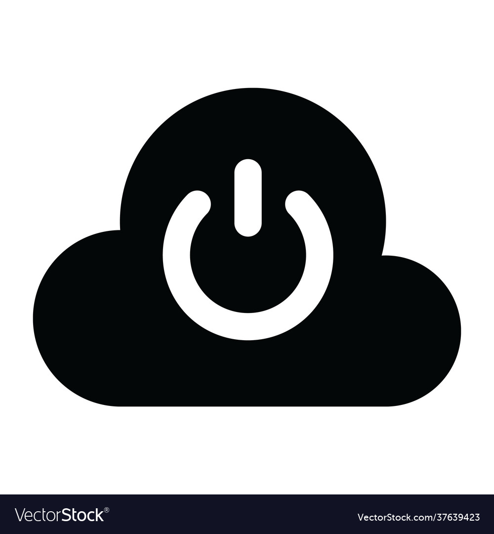 Cloud power button Royalty Free Vector Image - VectorStock