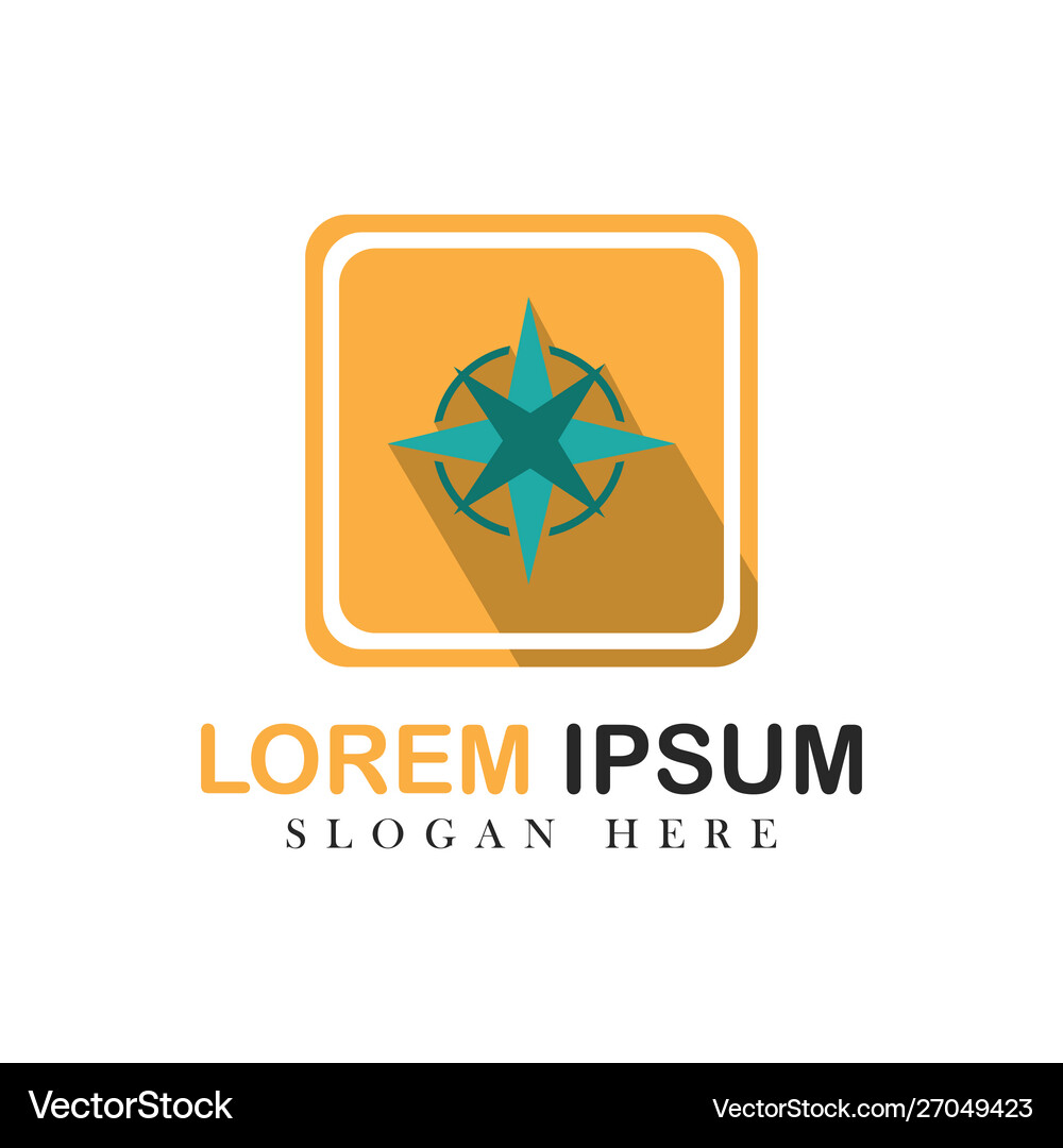 Compass logo icons emblem navigation travel Vector Image
