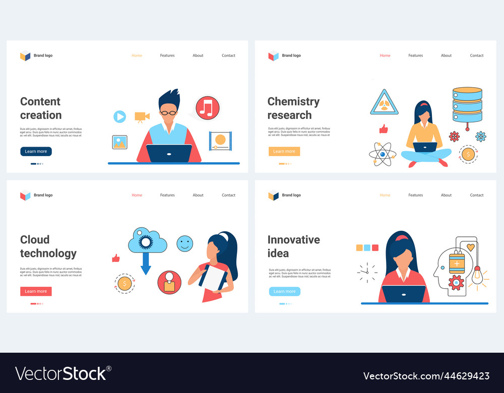 Content creation cloud technology science lab Vector Image