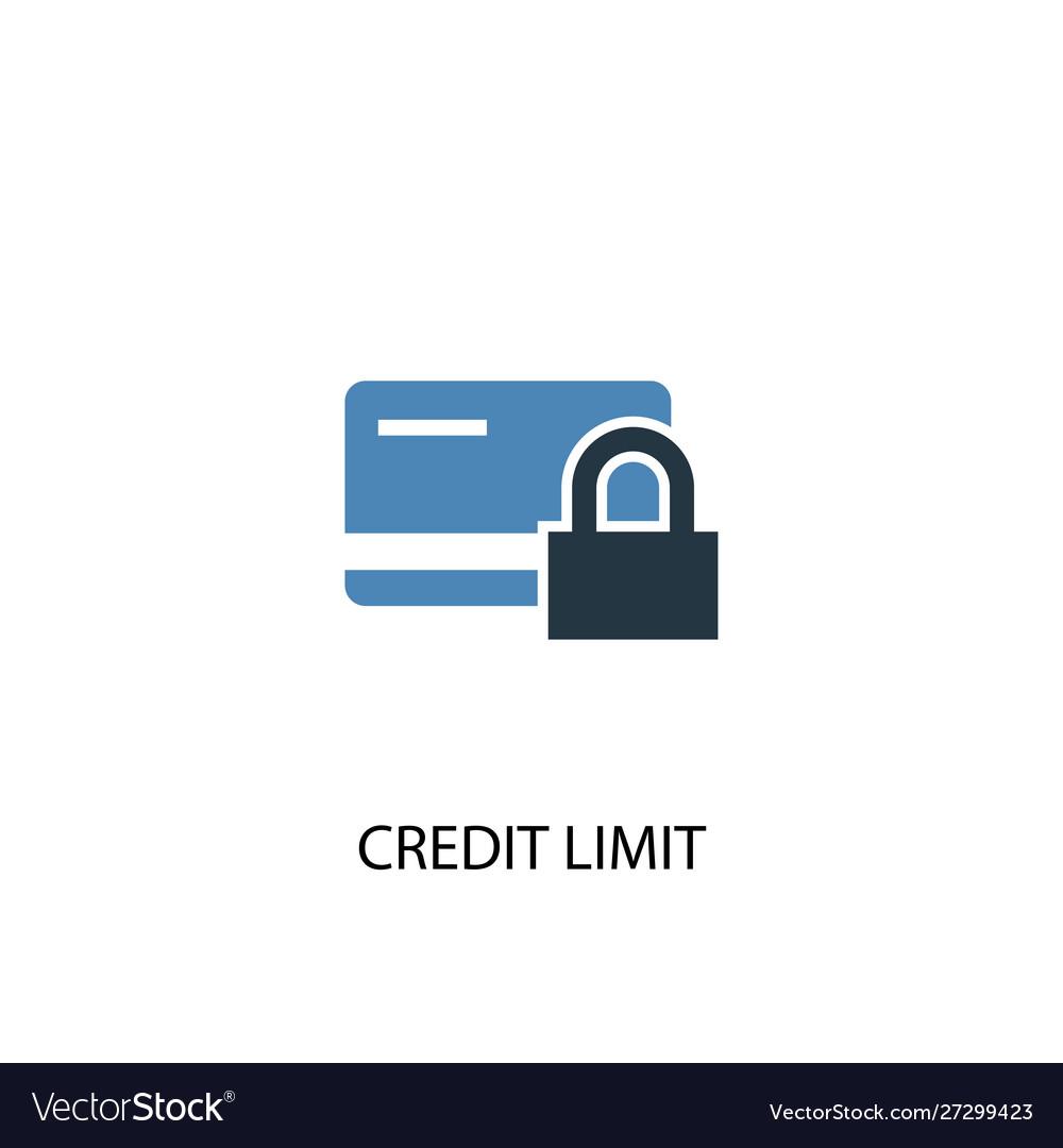 Credit limit concept 2 colored icon simple blue Vector Image Credit limit concept 2 colored icon simple blue Vector Image