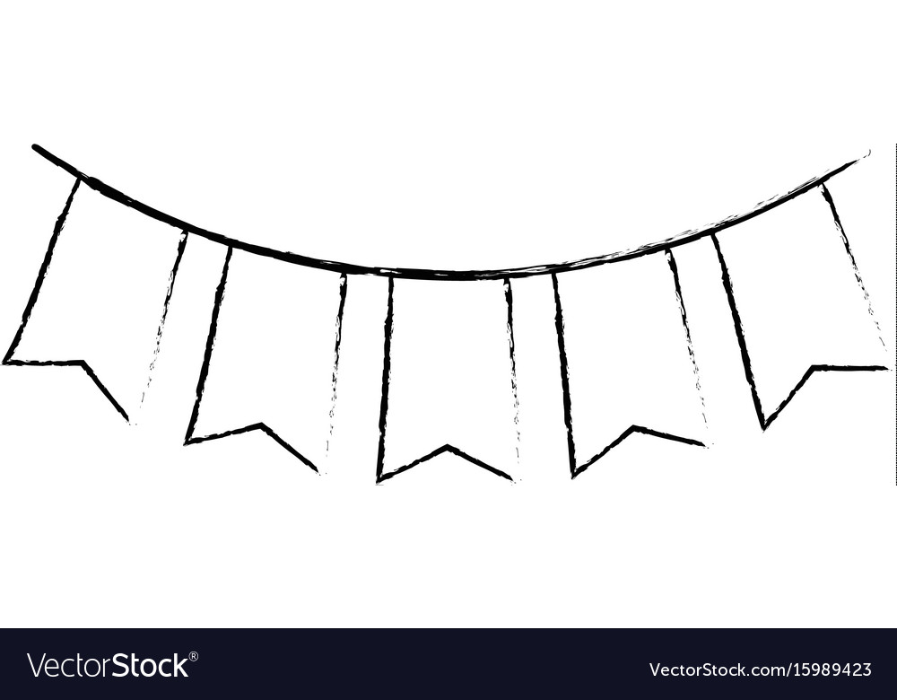 Decorative pennants icon Royalty Free Vector Image