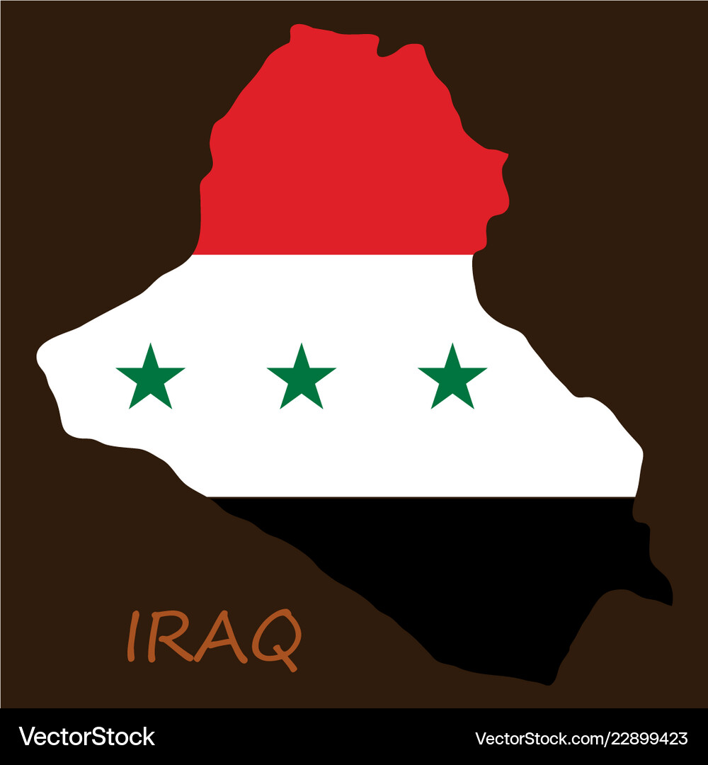 Flag map of iraq Royalty Free Vector Image - VectorStock