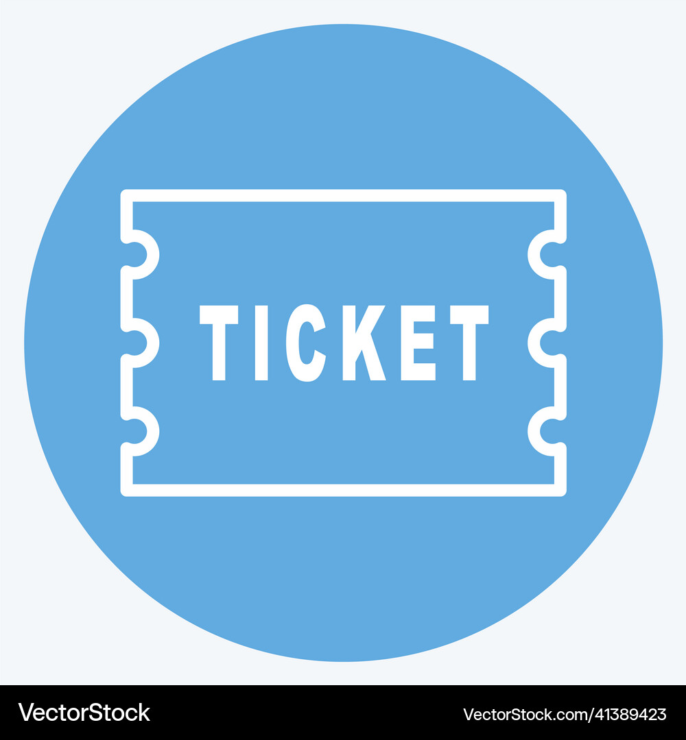 Icon tickets - blue eyes style- simple good Vector Image