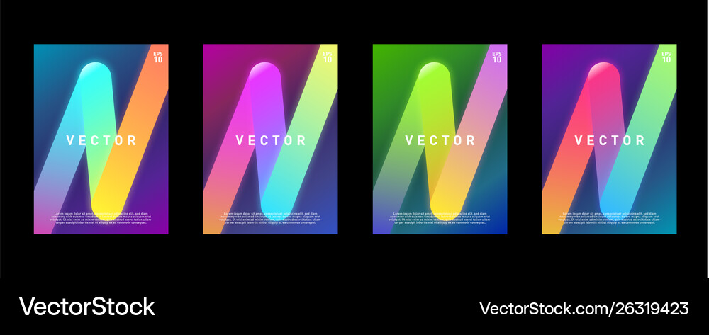 Neon glow colorful design template for brochure Vector Image
