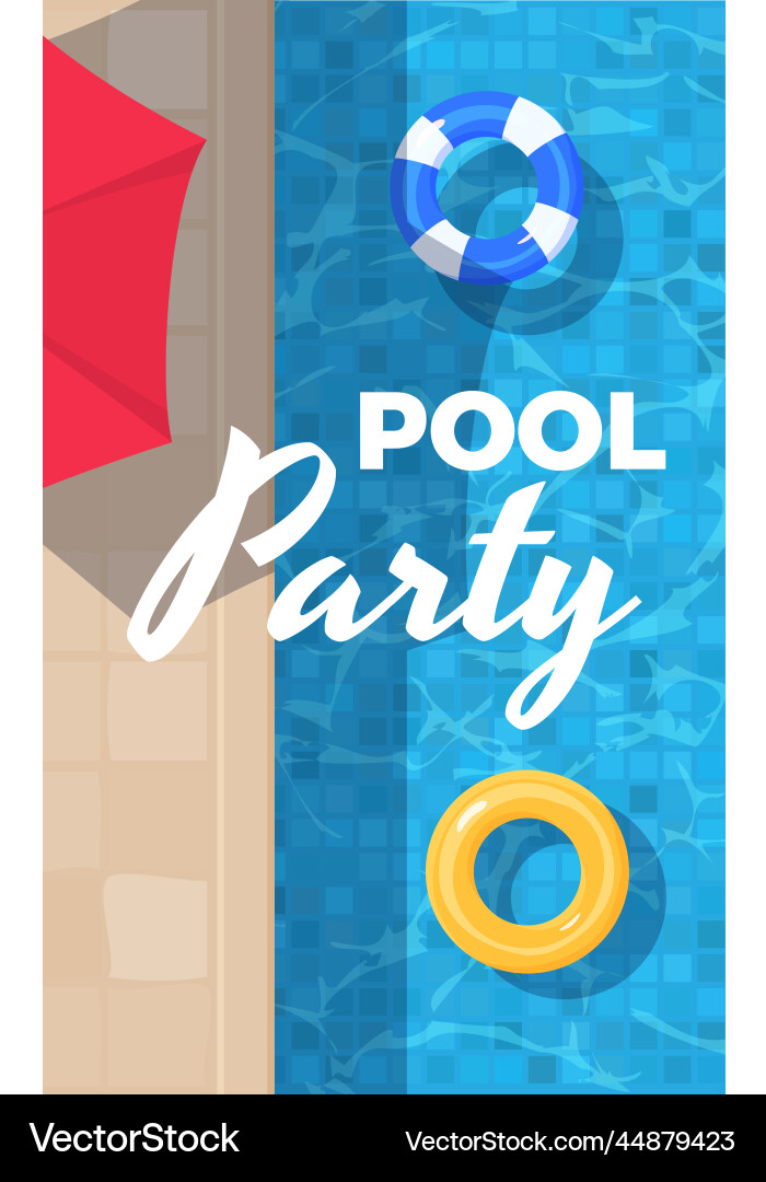 Poster or invitation card template for pool party Vector Image