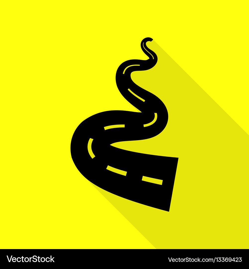 Road simple sign black icon with flat style Vector Image
