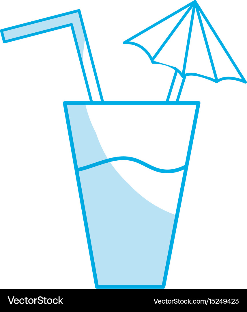 Silhouette delicious water glash to refresh Vector Image