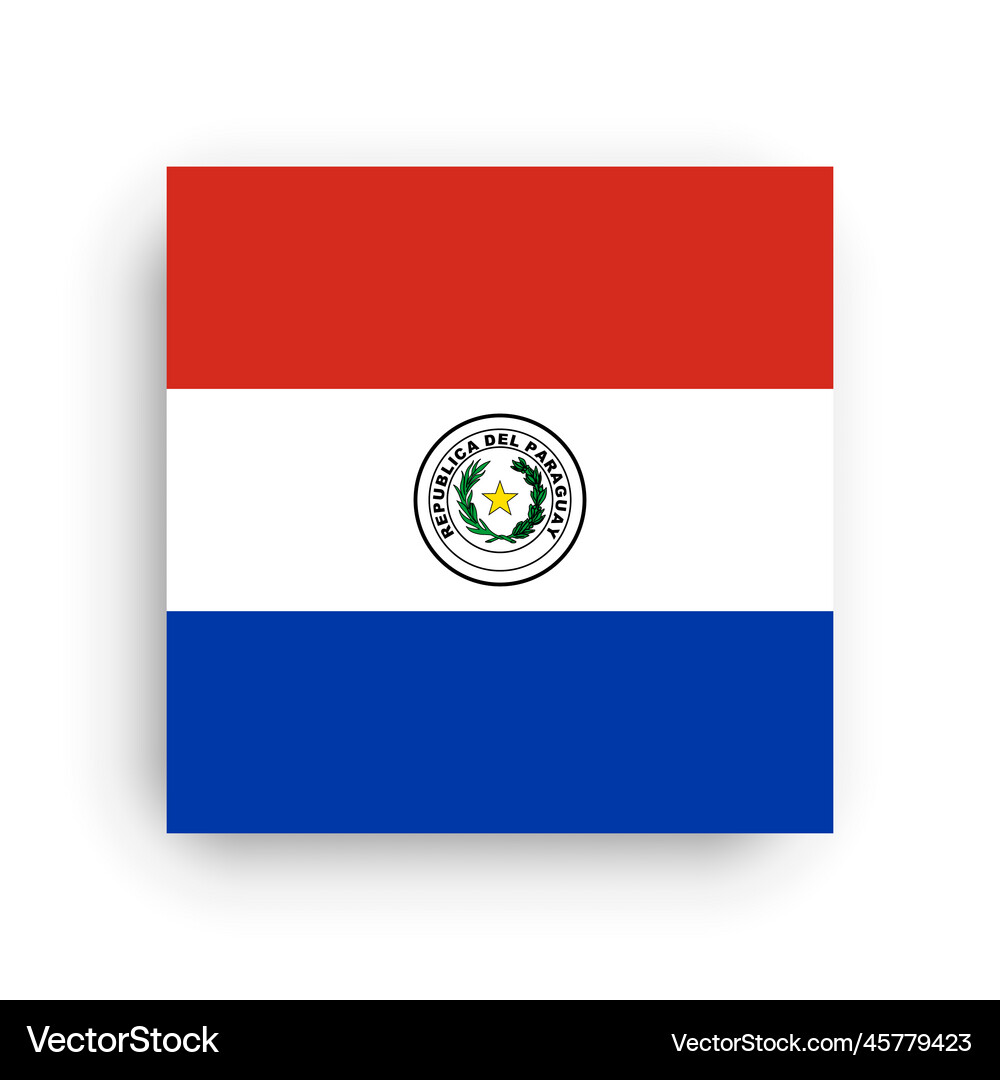Square flag of paraguay Royalty Free Vector Image