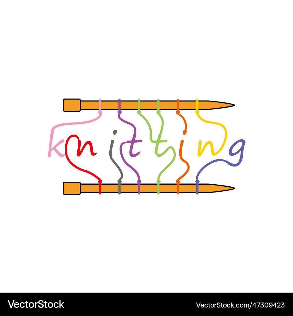 Typography of knitting logo design Royalty Free Vector Image