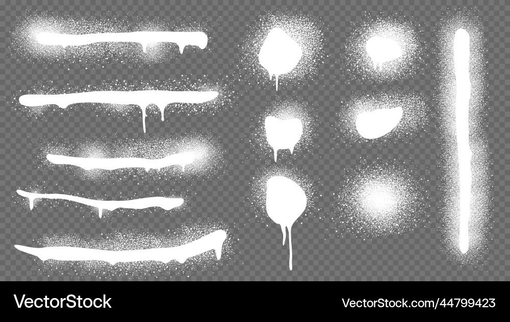 White paint spray brushes ink splashes and lines Vector Image