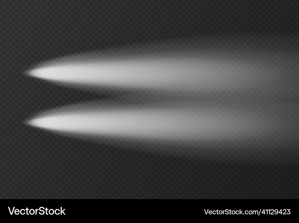 White transparent car head light top view on dark Vector Image