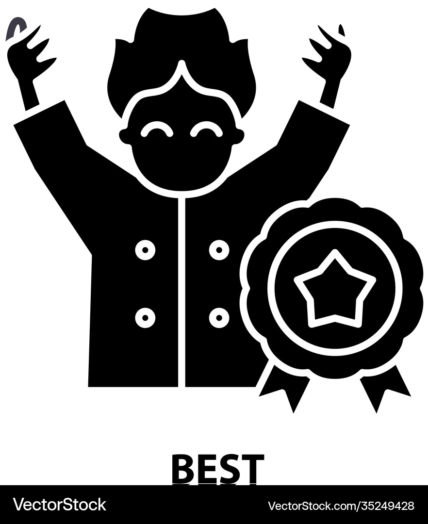 Best icon black sign with editable strokes Vector Image