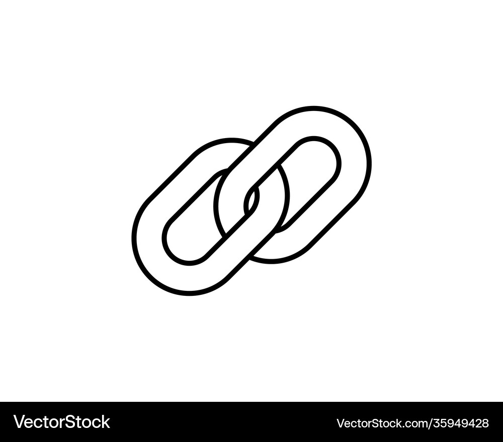 Chain link icon - outline isolated on white Vector Image